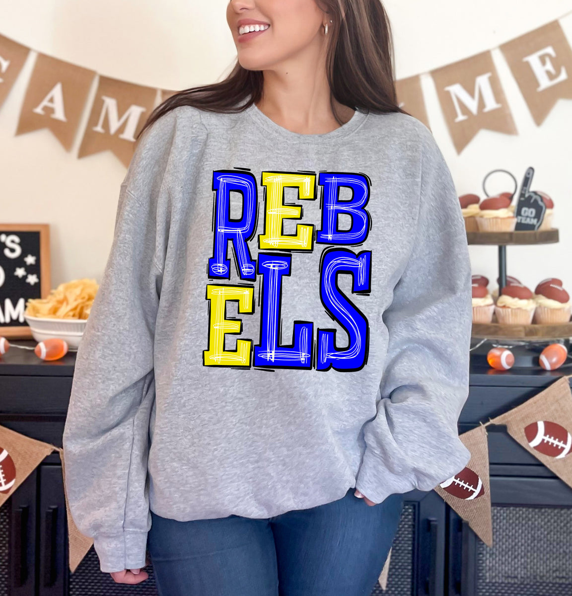 Rebels - royal blue/yellow (Sporty Mascots) - DTF – Screen Print ...