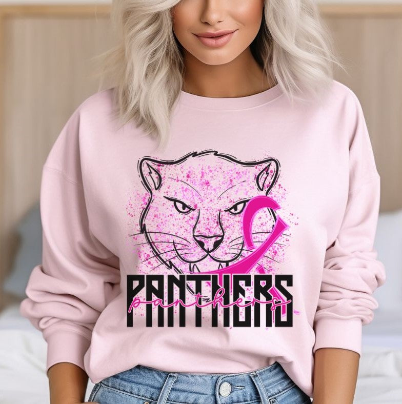 Panthers Mascot (breast cancer) - DTF – Screen Print Transfers by BEC