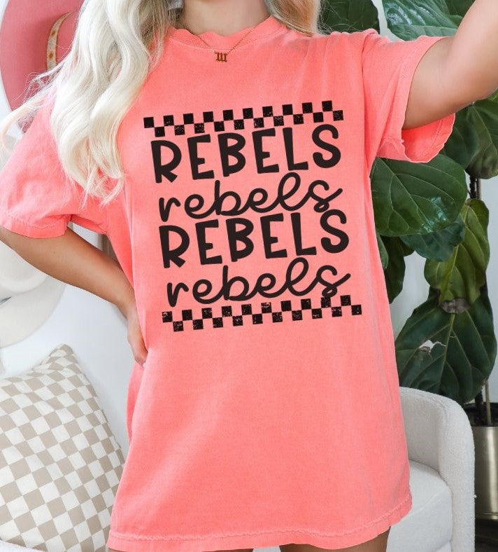 Rebels (Stacked Single Color Mascot) - DTF – BEC Print & Apparel